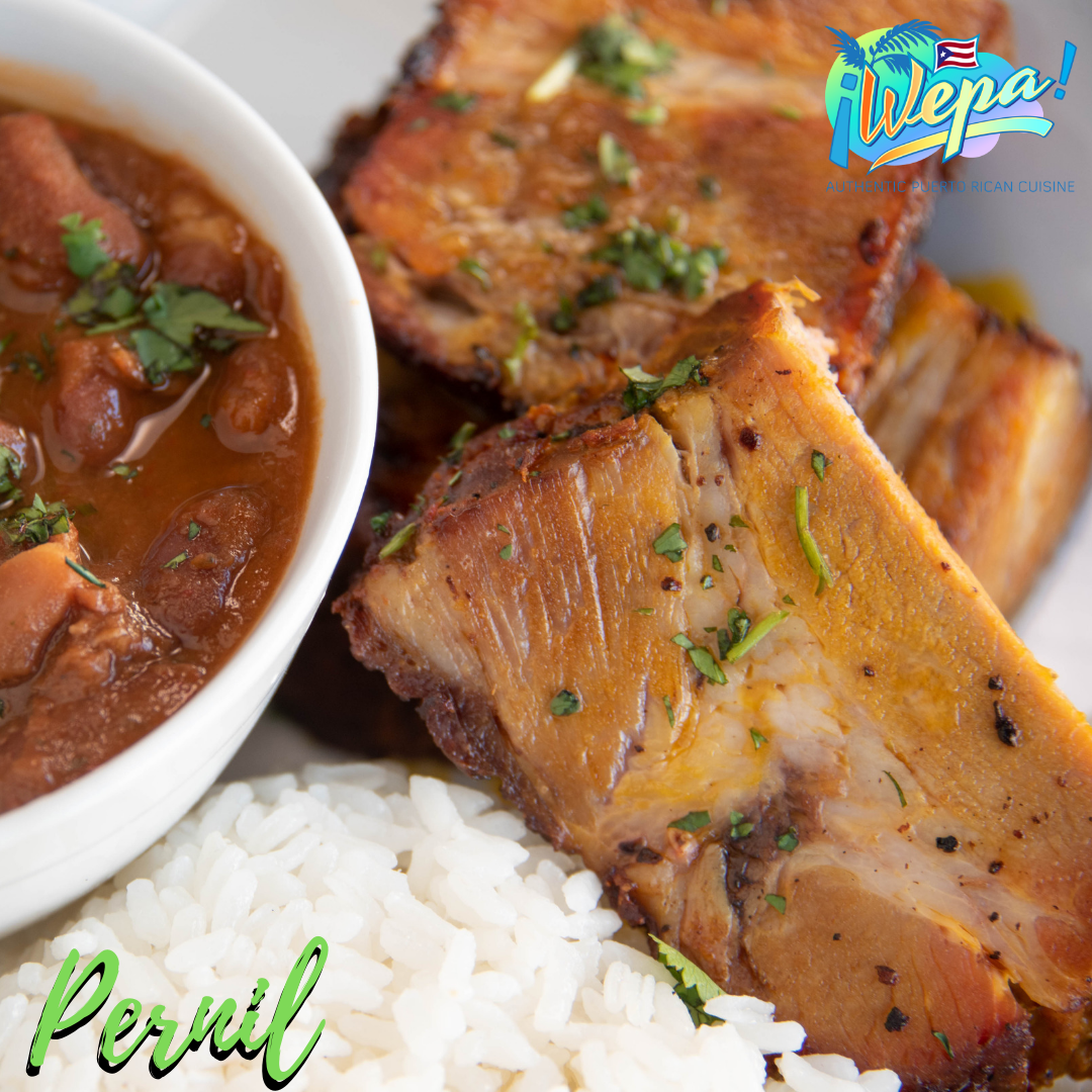 Pernil With Rice And Beans